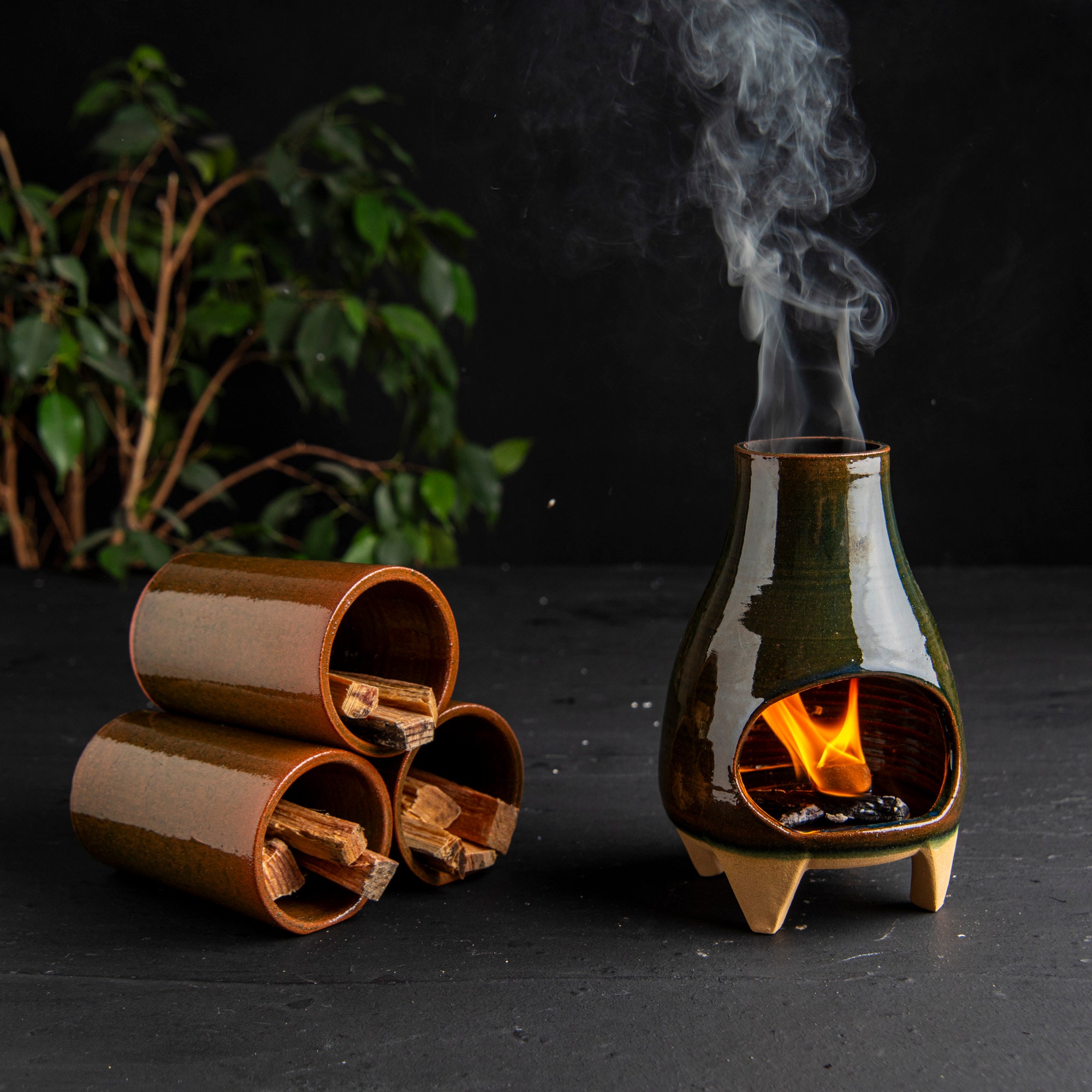 OlaKala Mid-Century Troyan Incense/Oil Burner - Ceramic Lemon Creations ...